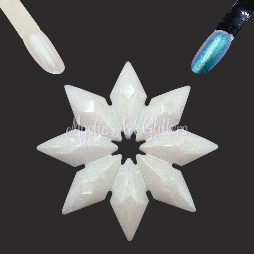 Interference Mica Powder White to Teal – Mystic Art Glitters