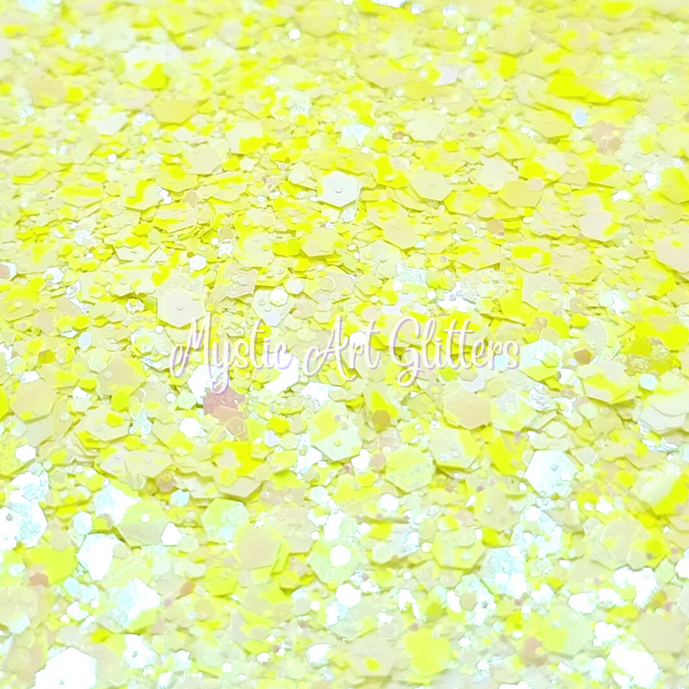 Canary Yellow Colour Shift Hex Glitter – Mystic Art Glitters